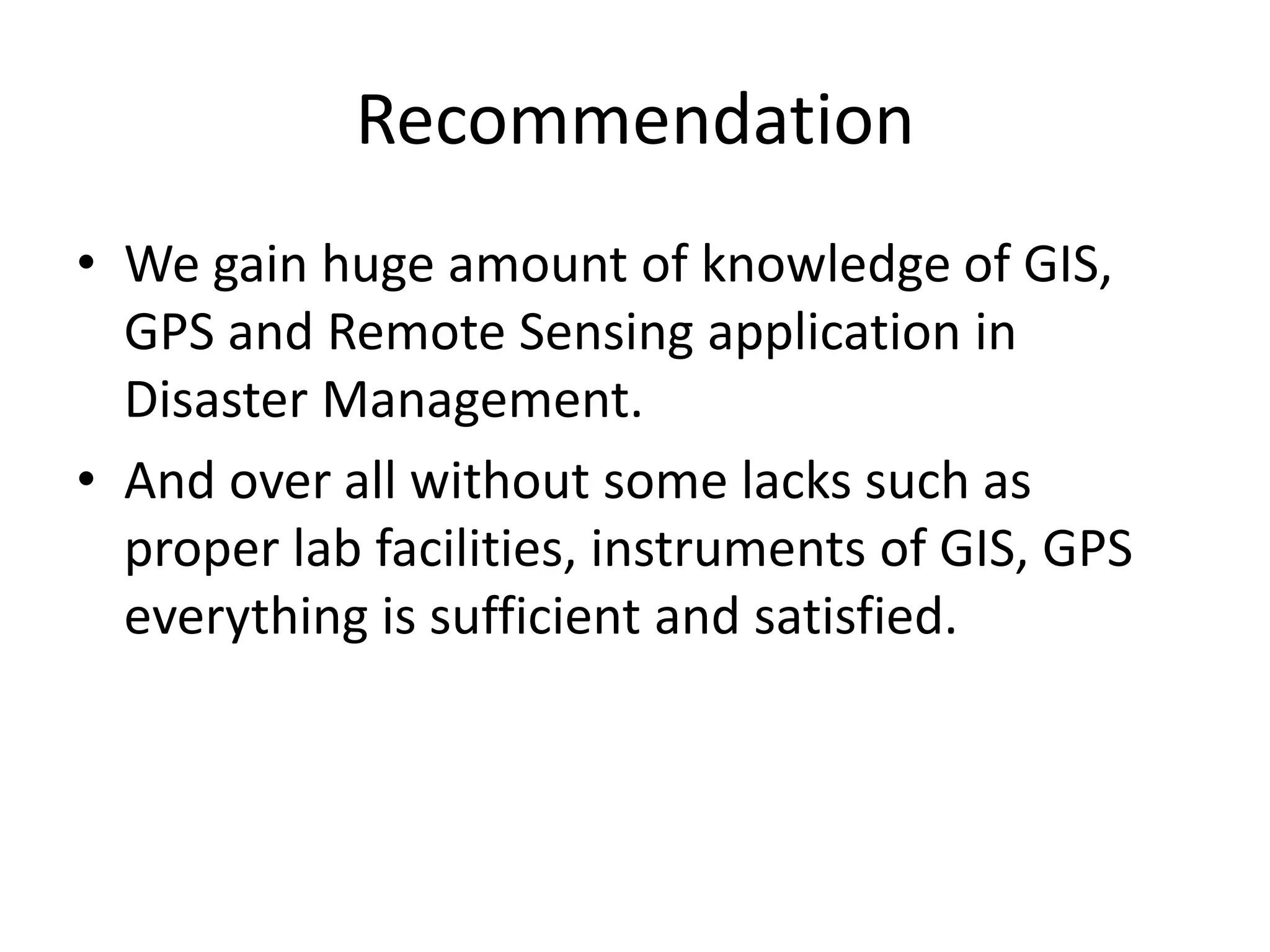Geographic Information System(GIS) and Remote Sensing(RS) in Disaster Management. | PPTX