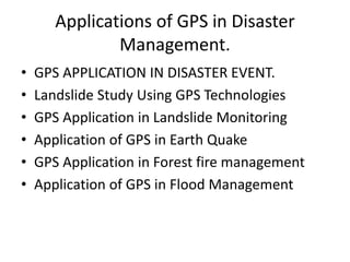 Geographic Information System(GIS) and Remote Sensing(RS) in Disaster Management. | PPTX