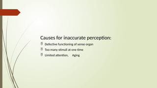 Health perception, factors, erors and learning types | PPT
