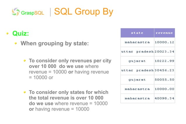 Presentation groupby | PPT