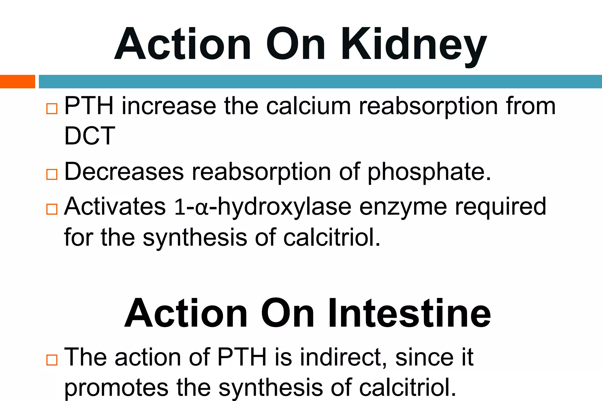 Role of PTH , Calcitonin , Calcitriol in Regulation of Plasma-Calcium ...