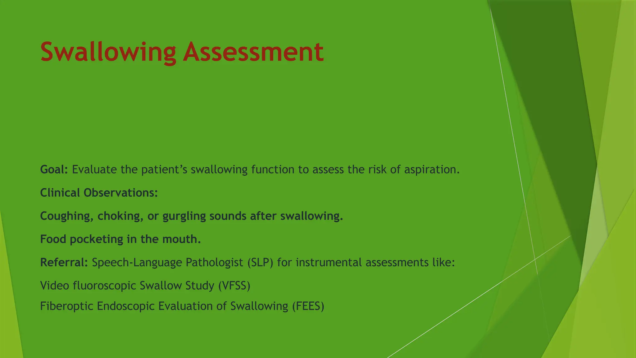 presentation group five medical surgery dysphagia and Aspiration Risk ...