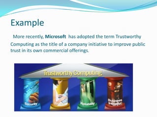 Presentation(group j)implementing trustworthy computing by Sundas Ilyas | PPT