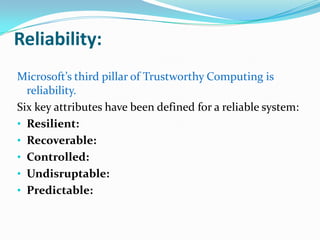 Presentation(group j)implementing trustworthy computing by Sundas Ilyas | PPT