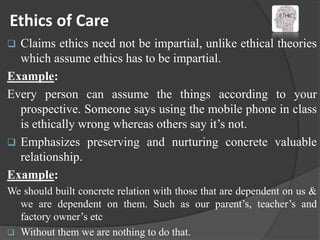 Ethics ( retributive justice & objections to ethics of care ) | PPTX