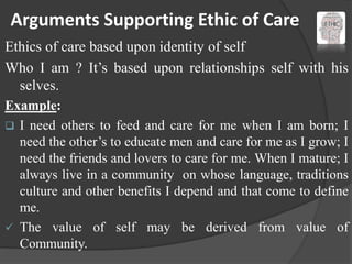 Ethics ( retributive justice & objections to ethics of care ) | PPTX