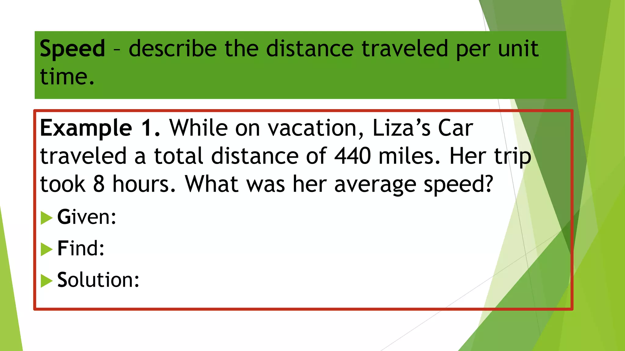 Motion in One Dimension: Distance, Displacement, speed or velocity and ...