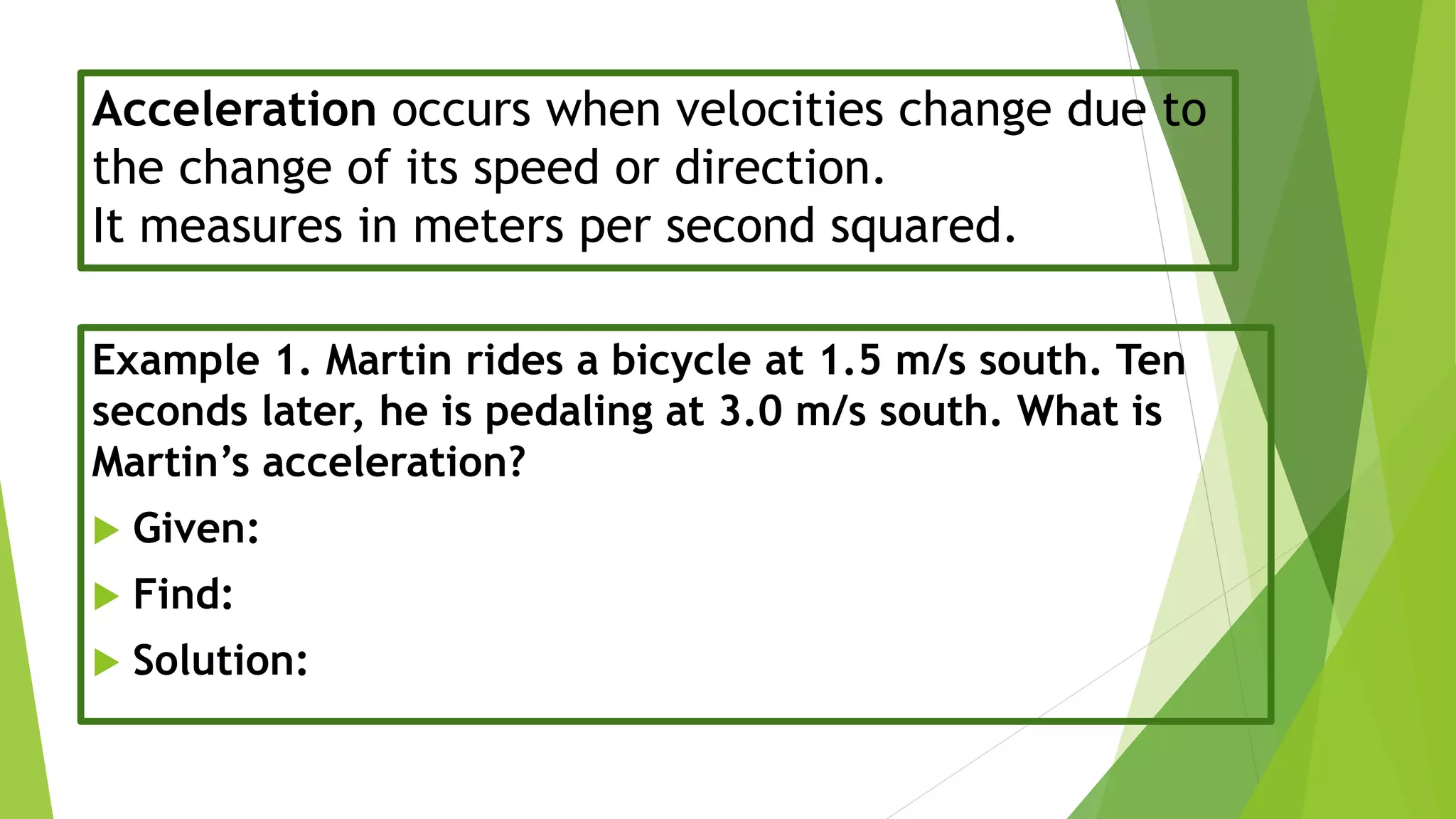 Motion in One Dimension: Distance, Displacement, speed or velocity and ...