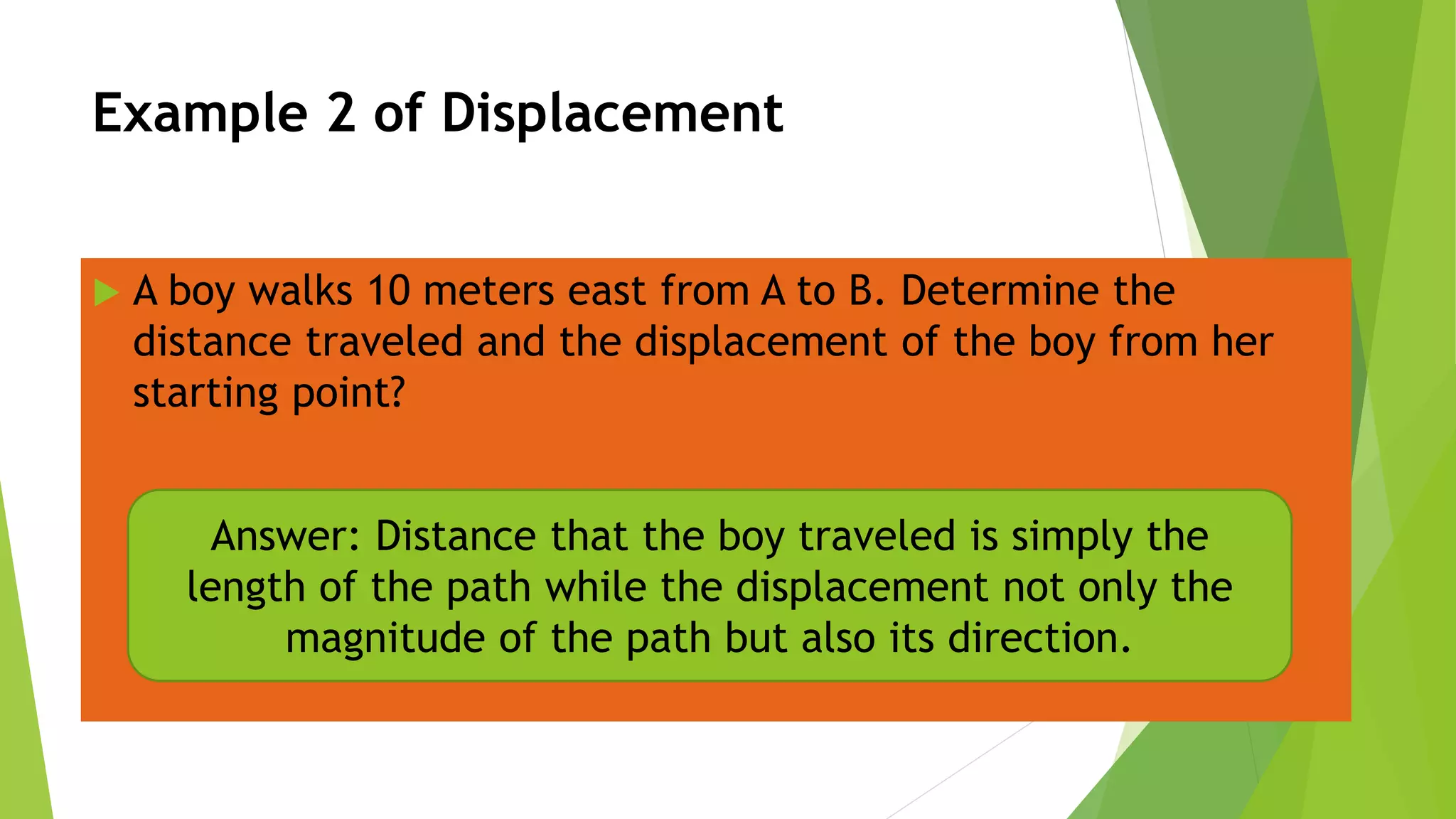 Motion in One Dimension: Distance, Displacement, speed or velocity and ...