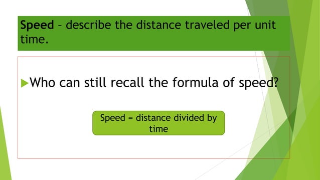 Motion in One Dimension: Distance, Displacement, speed or velocity and ...