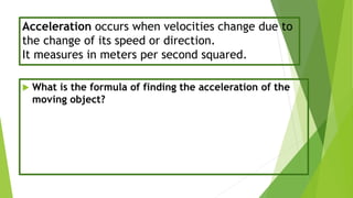 Motion in One Dimension: Distance, Displacement, speed or velocity and ...