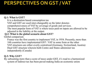 Presentation GST in Q&A format | PPTX