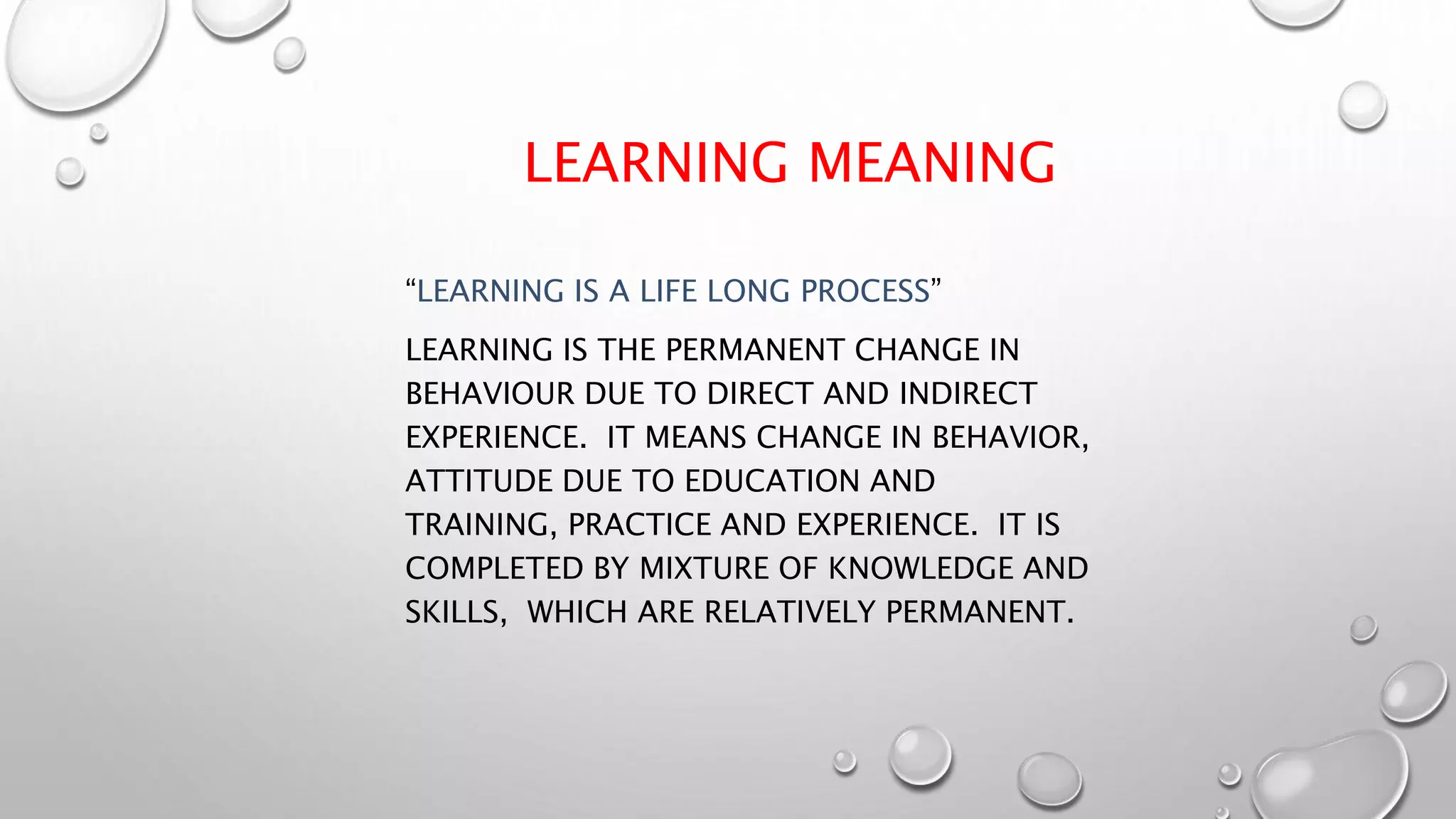 simple meaning of learning | PPT