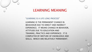 simple meaning of learning | PPT
