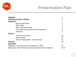 Dom Development S.A. H1 2015 Results Presentation | PPT