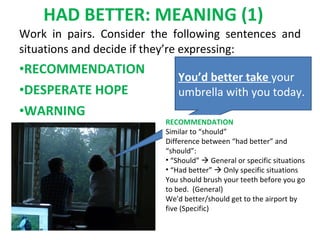 Had better & Be supposed to Presentation | PPT