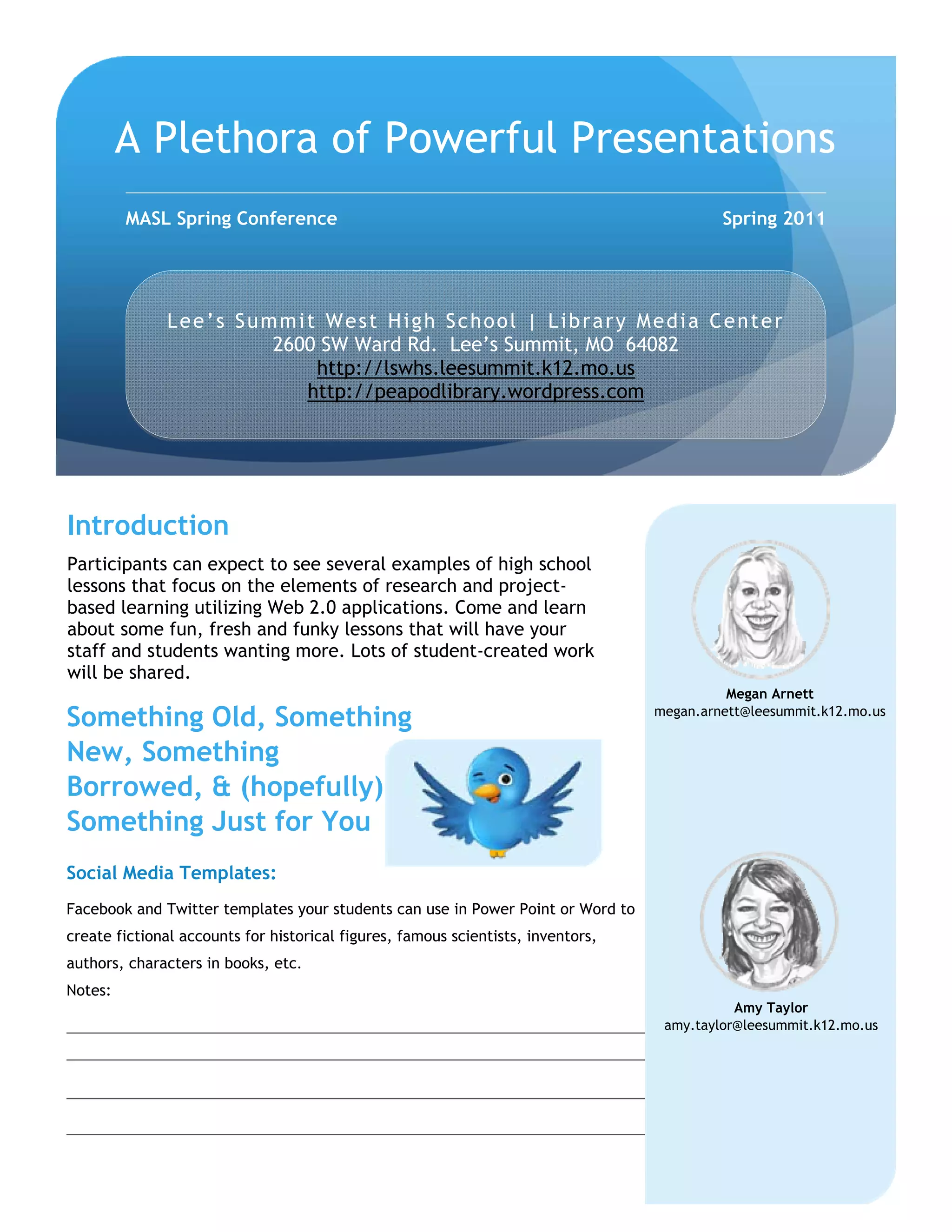 Presentation handout | PDF