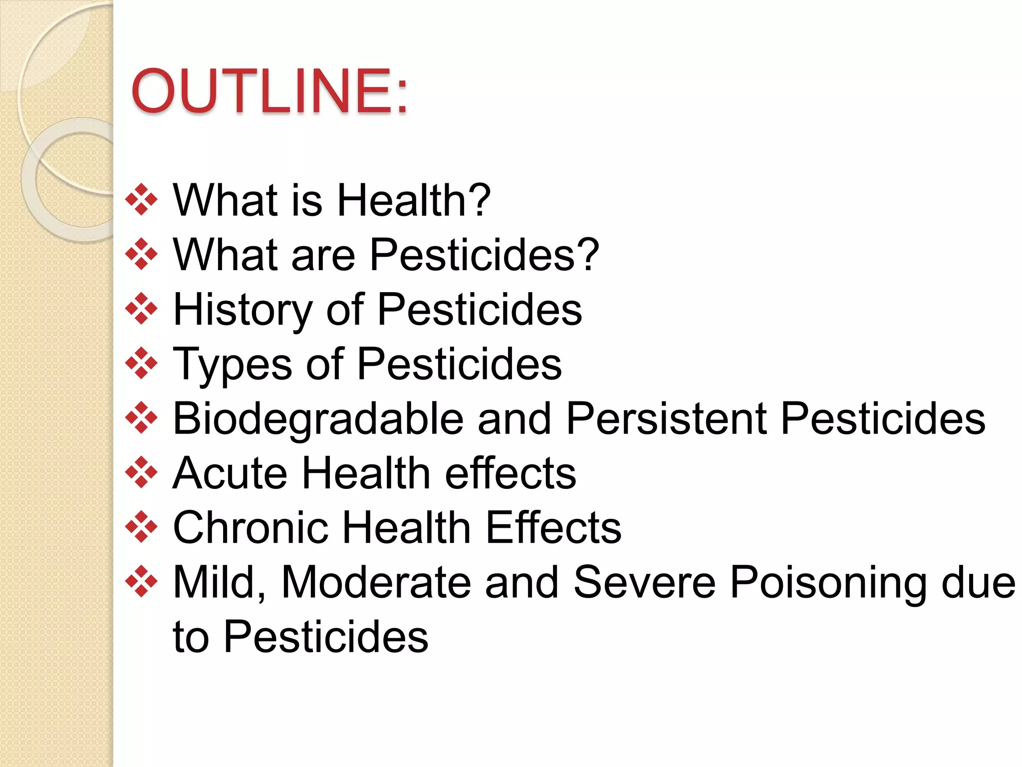 Health Hazard Effects of Pesticides | PPTX