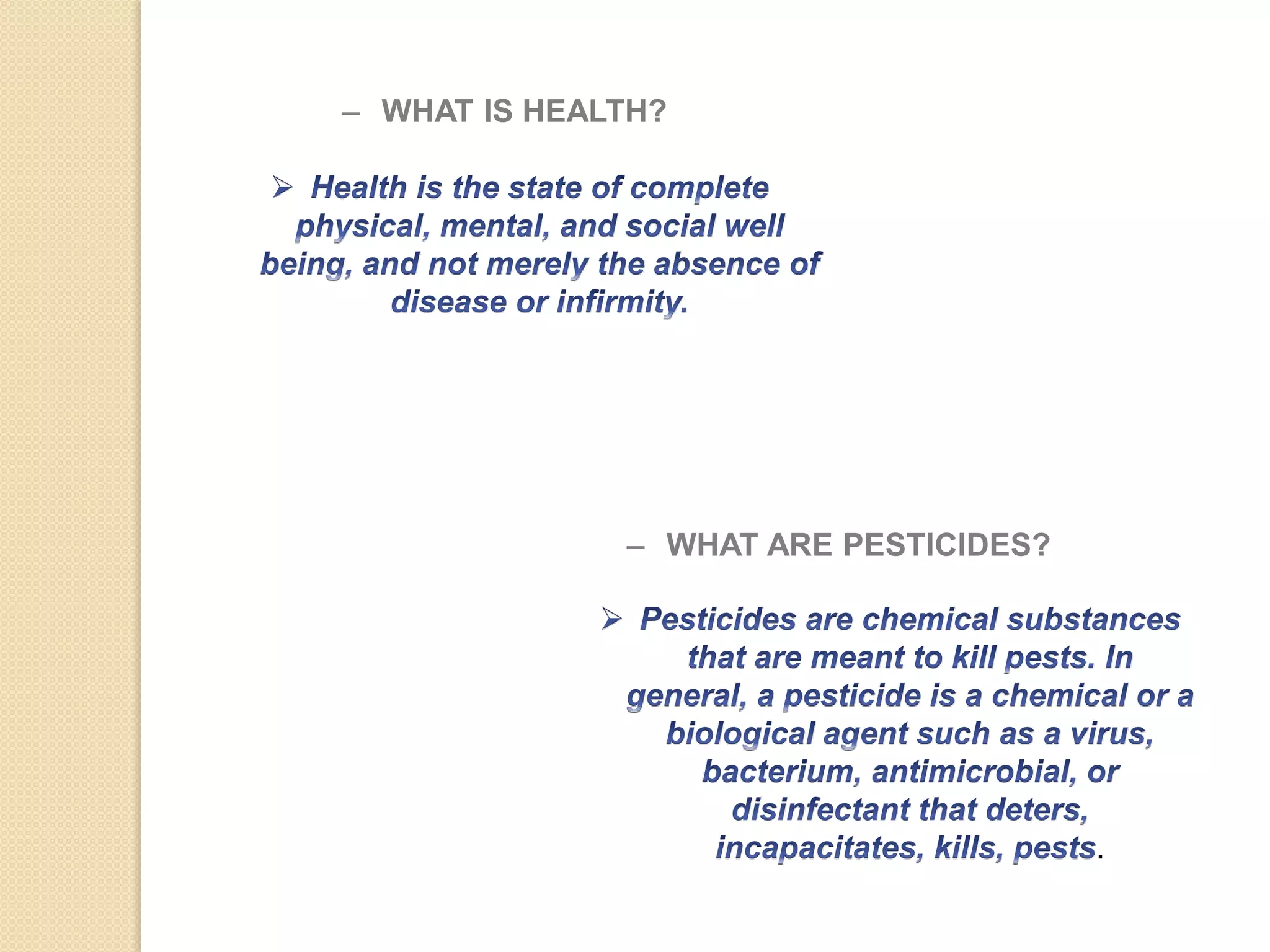 Health Hazard Effects of Pesticides | PPTX