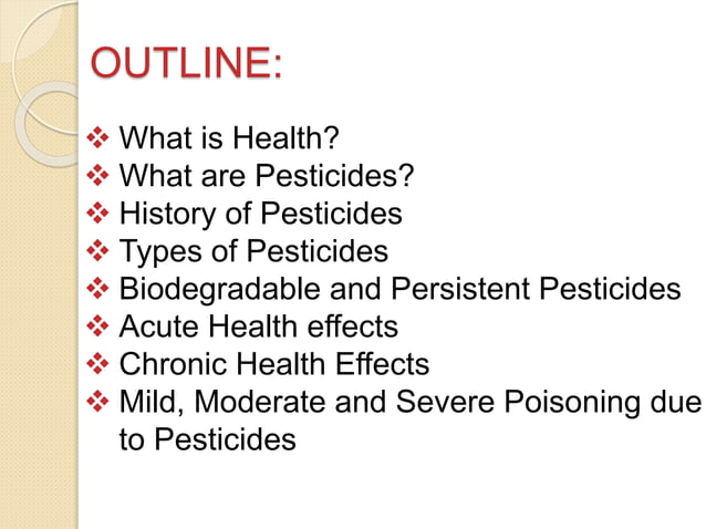 Health Hazard Effects of Pesticides | PPT