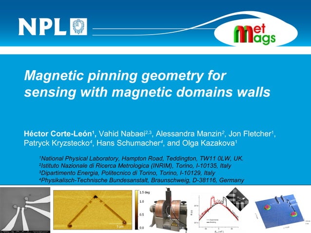 Magnetic pinning geometry for sensing with magnetic domain walls | PPT
