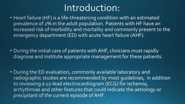 ECG and Acute Heart Failure, ECG,HF. | PPTX | Heart and Cardiovascular ...