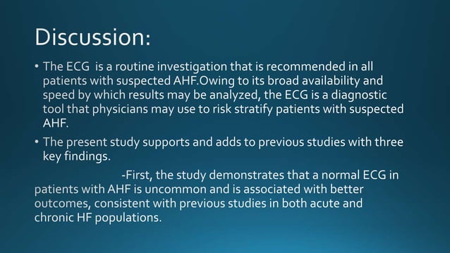 ECG and Acute Heart Failure, ECG,HF. | PPTX | Heart and Cardiovascular ...