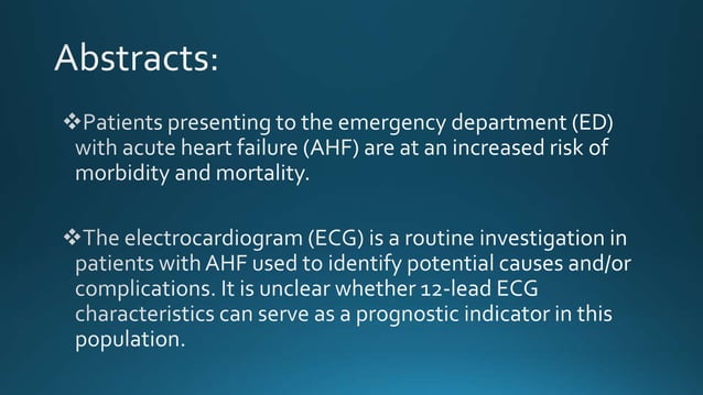 ECG and Acute Heart Failure, ECG,HF. | PPTX | Heart and Cardiovascular ...