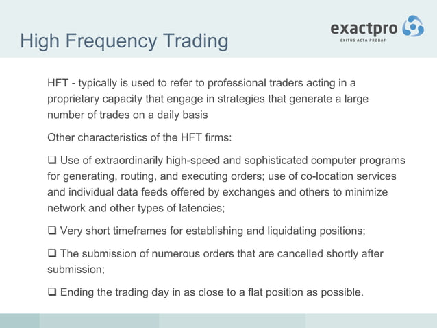 Theory of High Frequency Trading Systems Testing | PPT