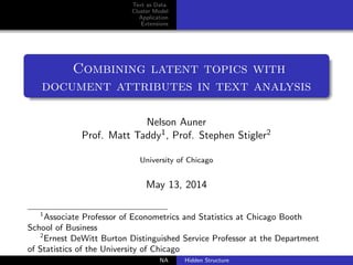 Text Analysis: Latent Topics and Annotated Documents | PPT