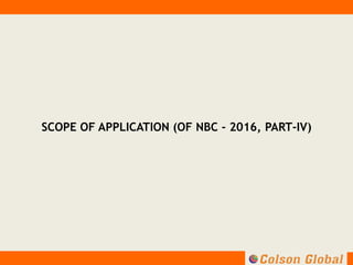 Presentation Highlighting Implication of NBC, Part-IV 2016 | PPTX