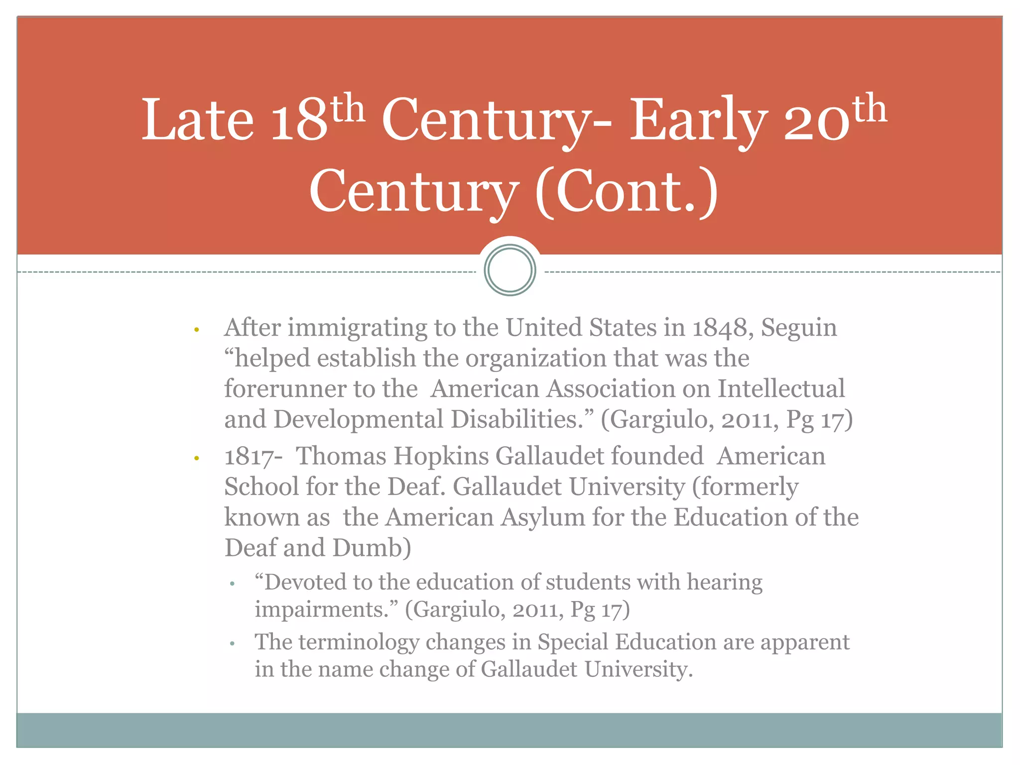 Presentation history of special education | PPTX