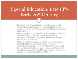 Presentation history of special education | PPTX