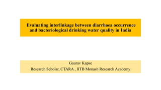 Interlinking Diarrhea Occurrence in India | PPT
