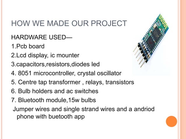 Presentation on home automation system | PPT