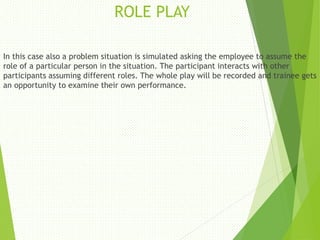 Methods of training on the job off the job | PPTX