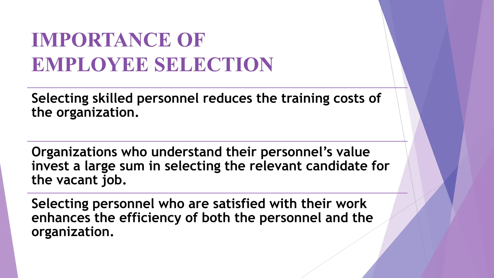 A presentation on Employee Selection process | PPTX