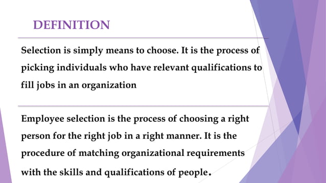 A presentation on Employee Selection process | PPTX