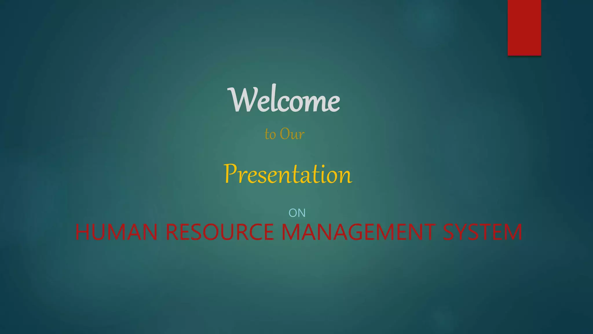 Human Resource Management System(HRMS) | PPTX