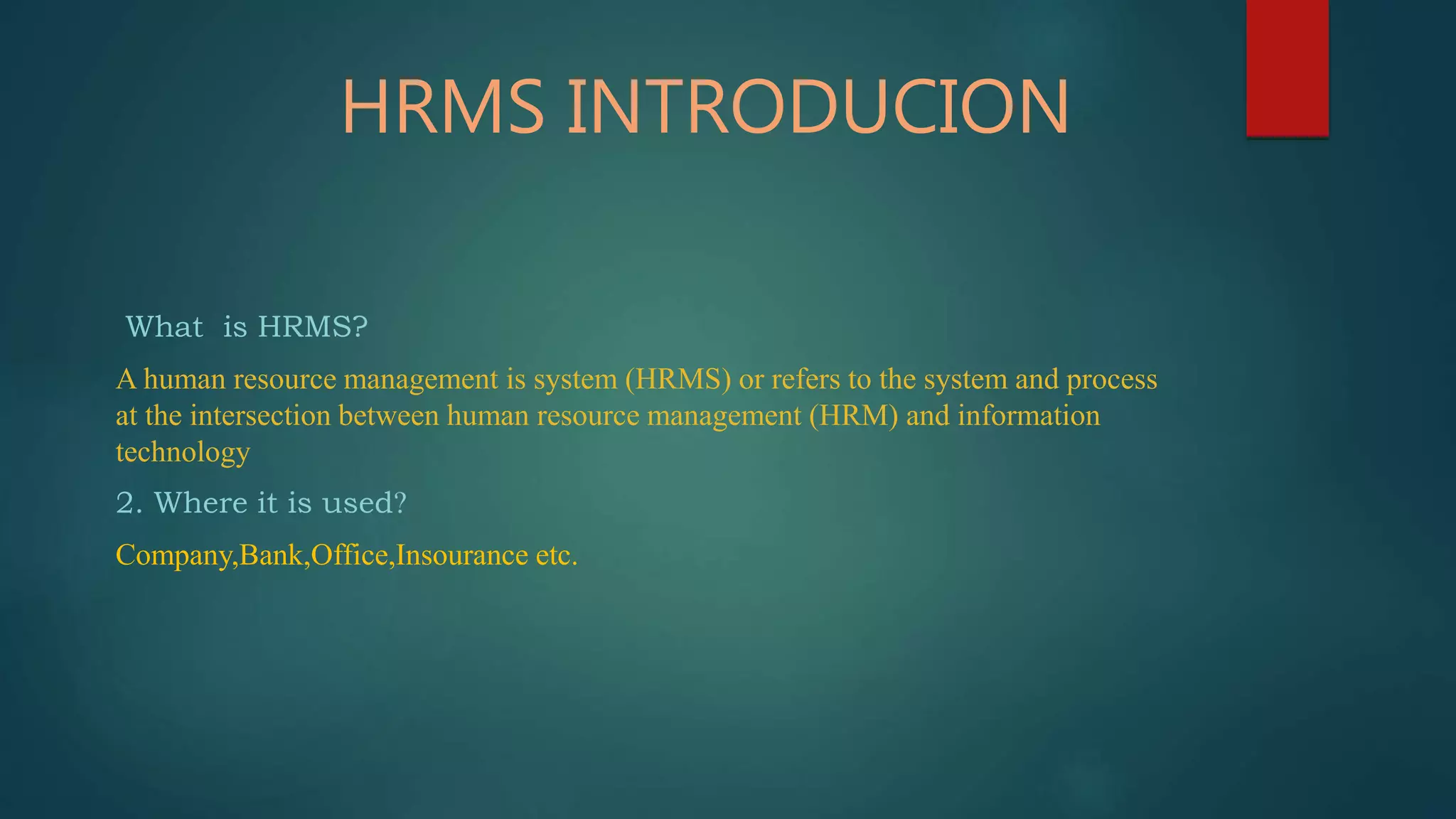 Human Resource Management System(HRMS) | PPTX