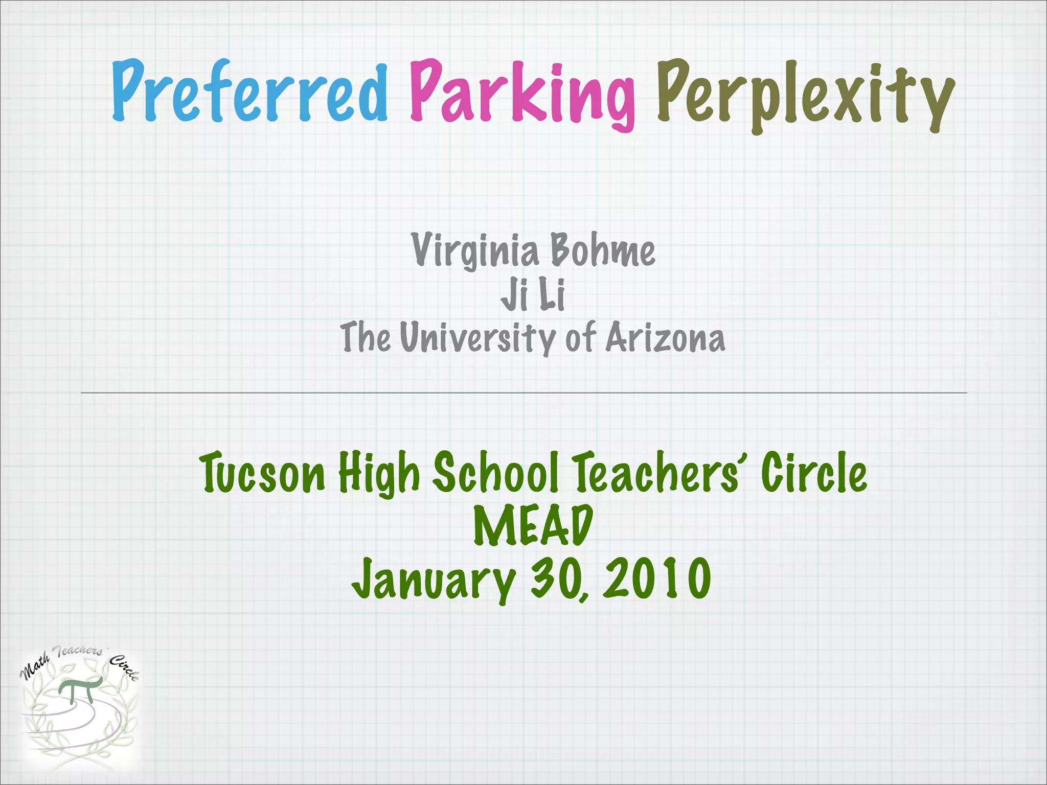 Preferred Parking Perplexity | PPT