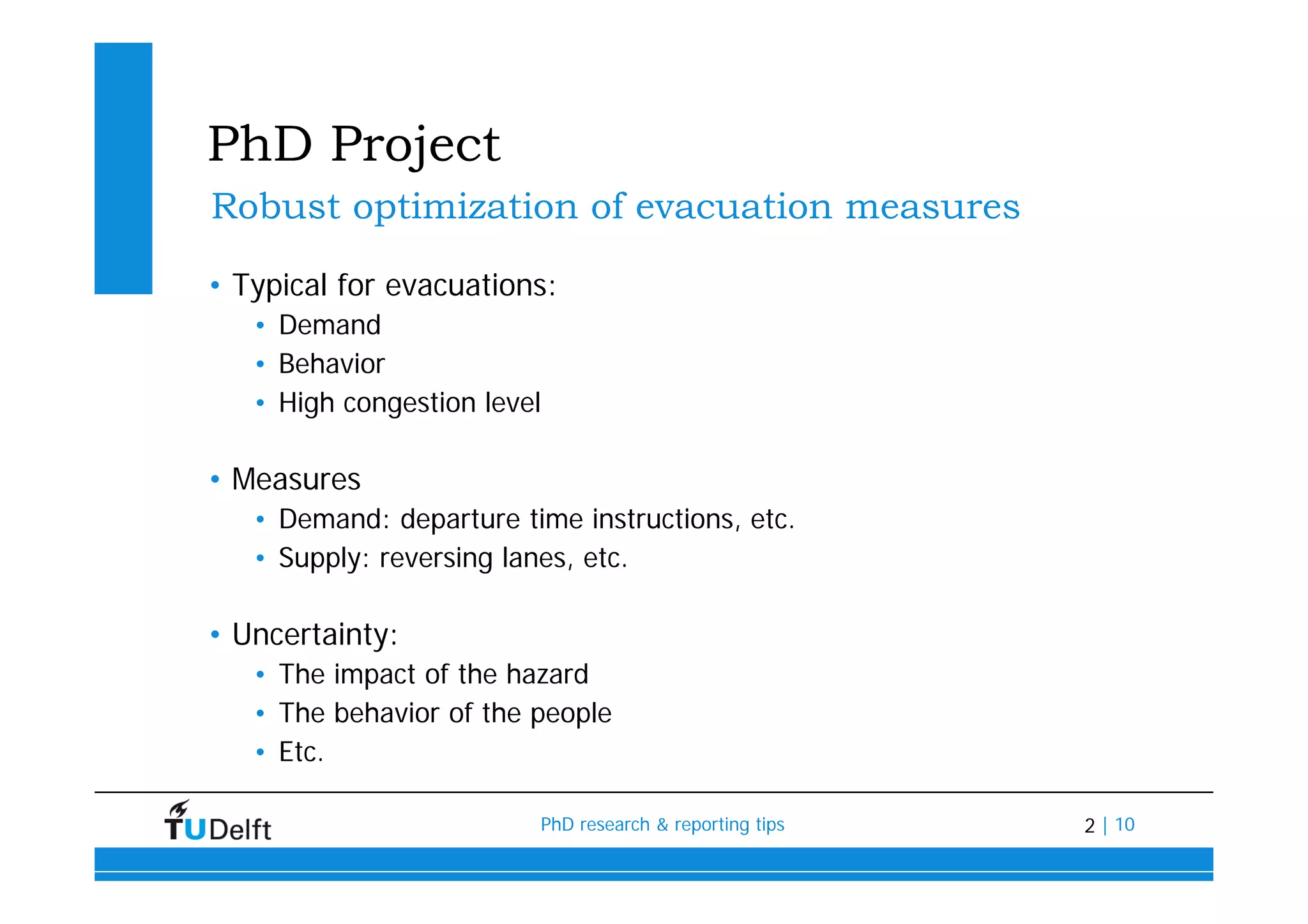 PhD research on evacuation optimization (Huibregtse) | PDF