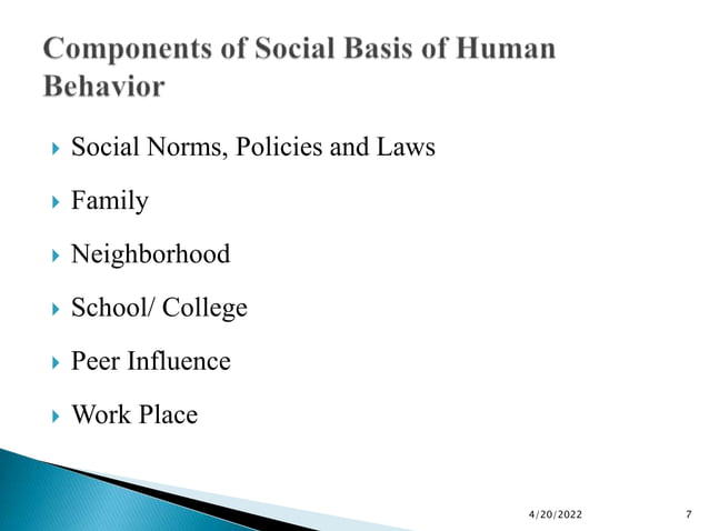 Social Basis of Human Behavior.pptx | Science