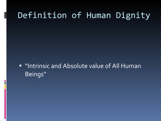 Presentation human dignity | PPT
