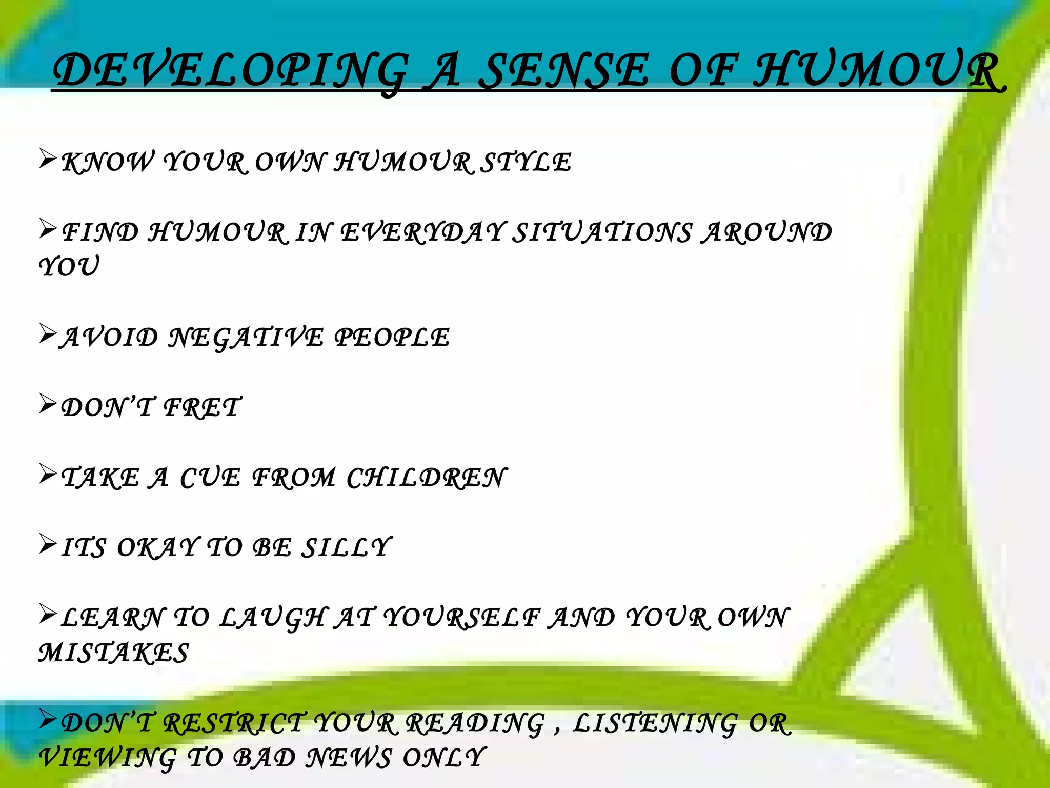 Presentation of sense of humour | PPT