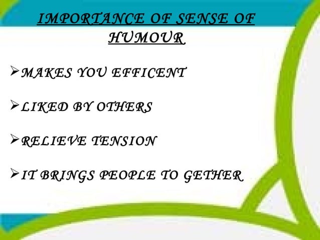 Presentation of sense of humour | PPT