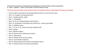Presentation Hygienic principles of therapeutic feeding for the patient ...