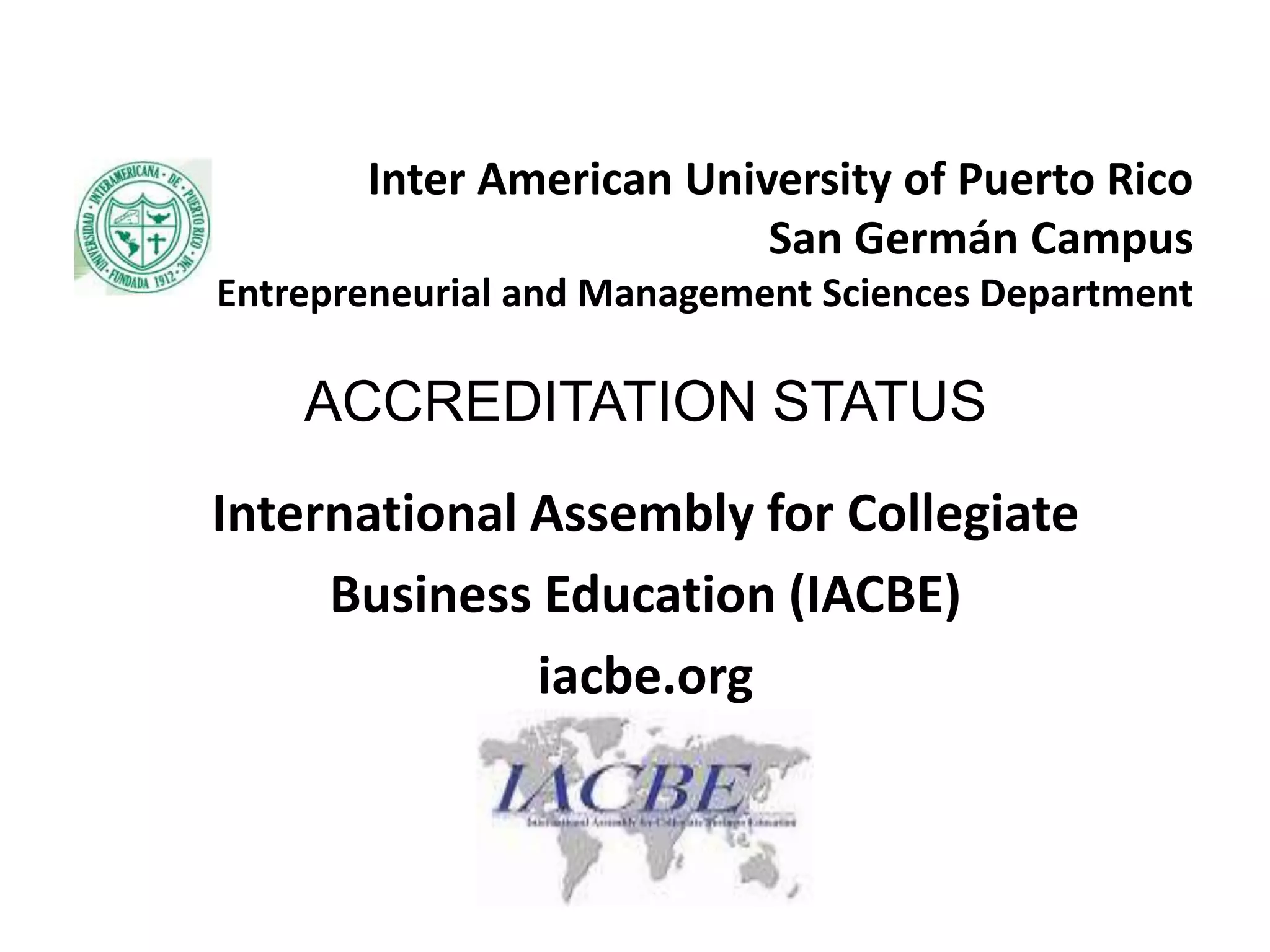 Presentation IACBE Status | PPTX