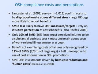 Enterprise Performance and ‘Decent Work’: the case of Occupational ...