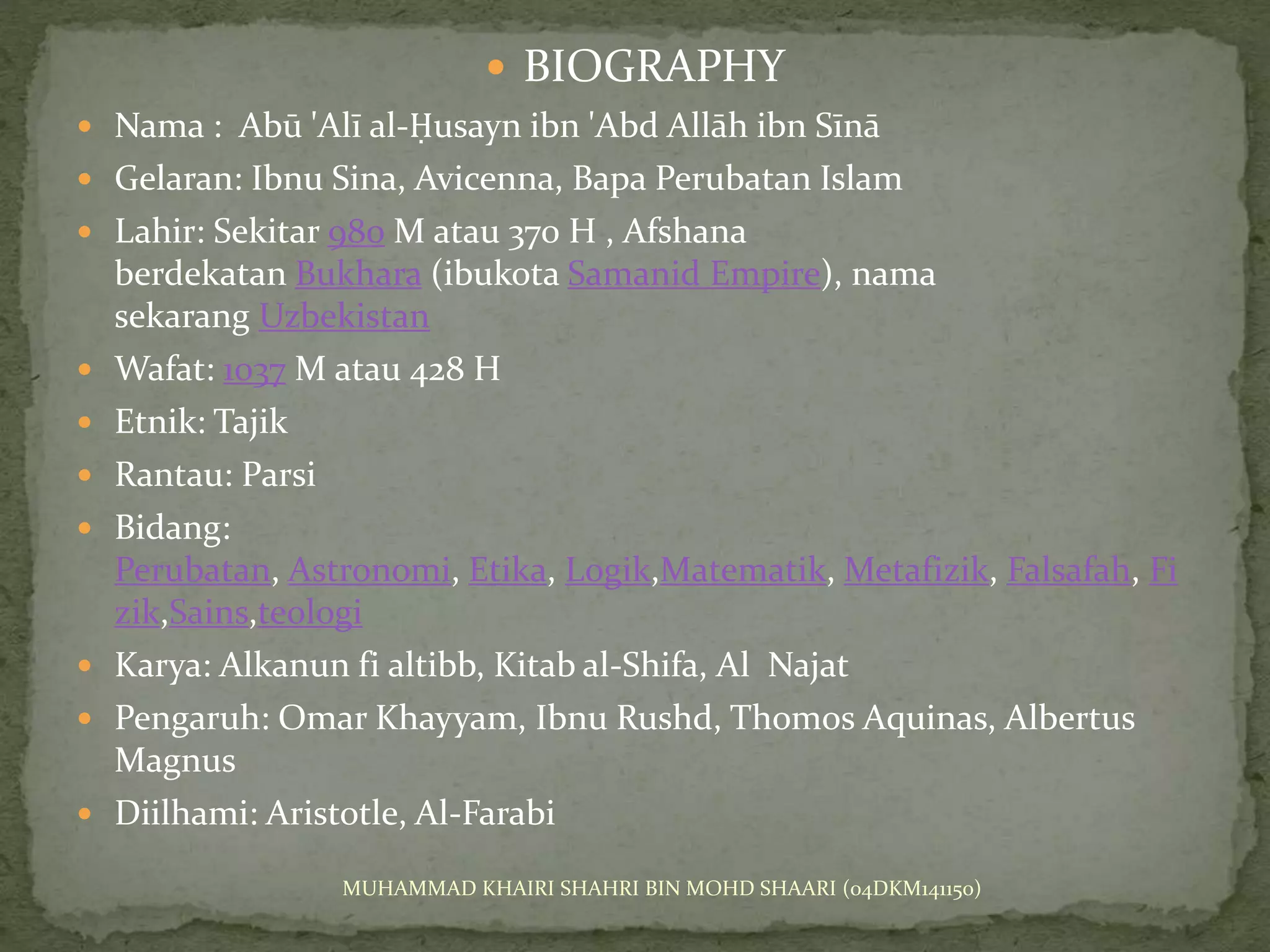 Presentation ibnu sina | PPTX